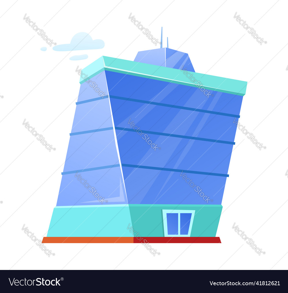 Futuristic building - flat design style object Vector Image