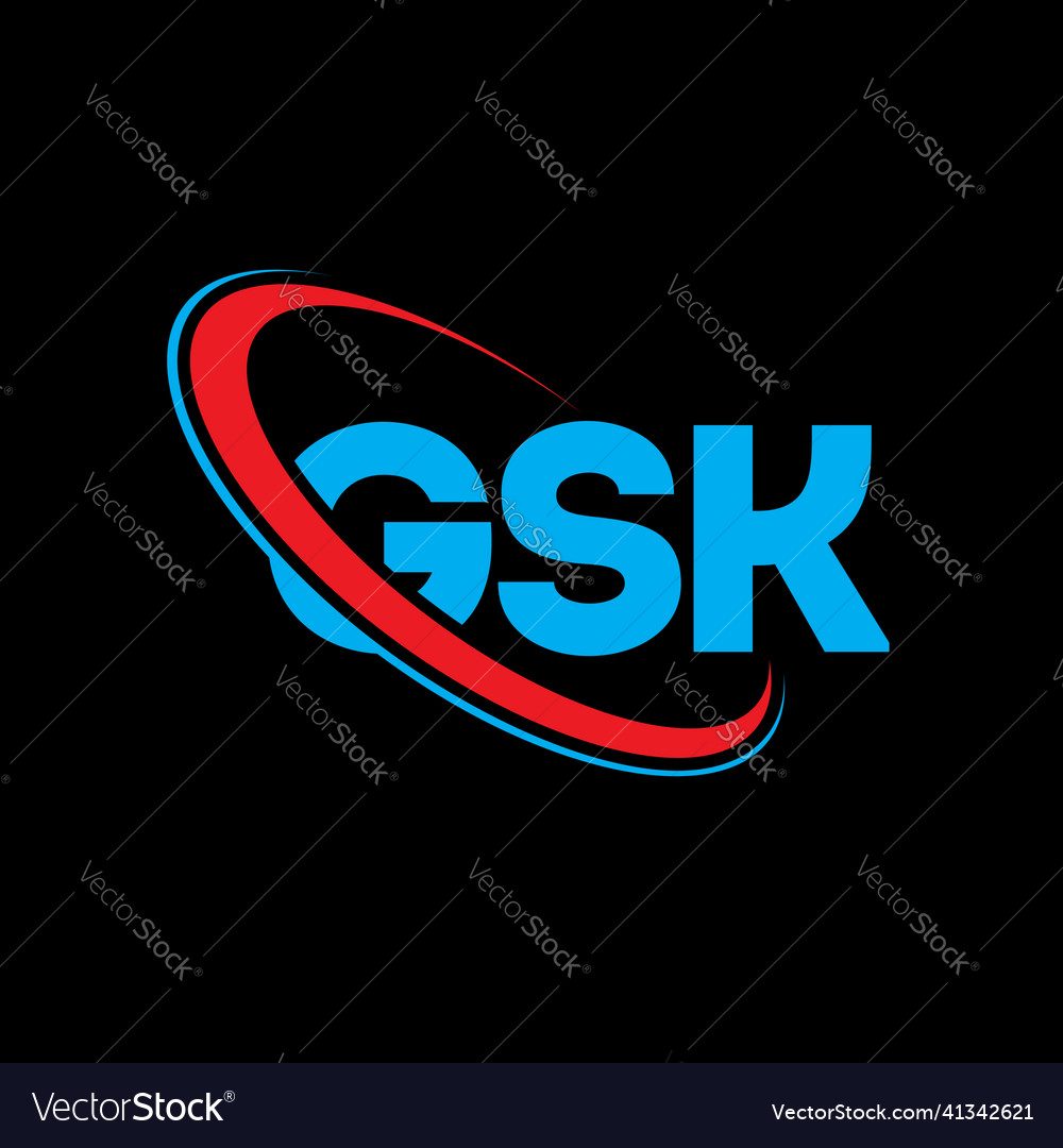 Gsk logo letter design Royalty Free Vector Image