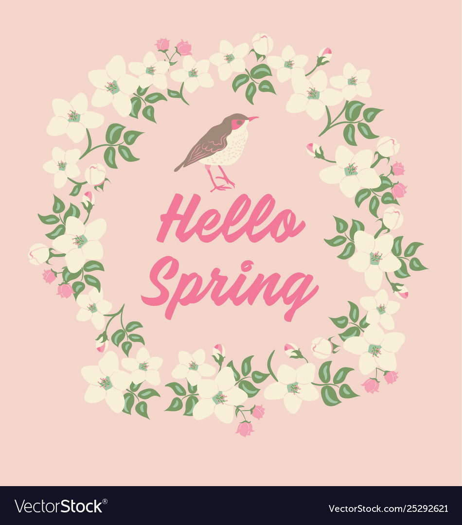 Hello spring Royalty Free Vector Image - VectorStock