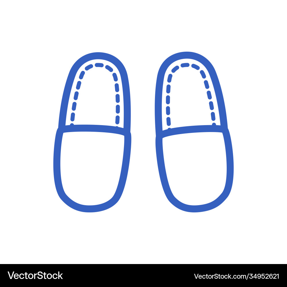 Home slippers isolated on white in doodle style Vector Image
