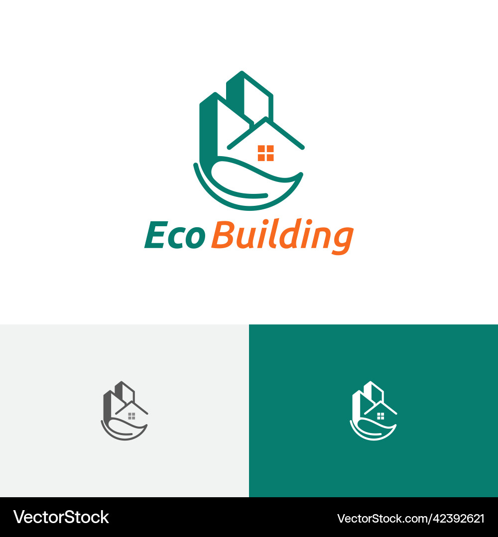 Leaf eco building house hotel flat apartment Vector Image
