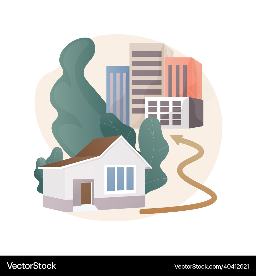 Migration from the countryside to the town Vector Image