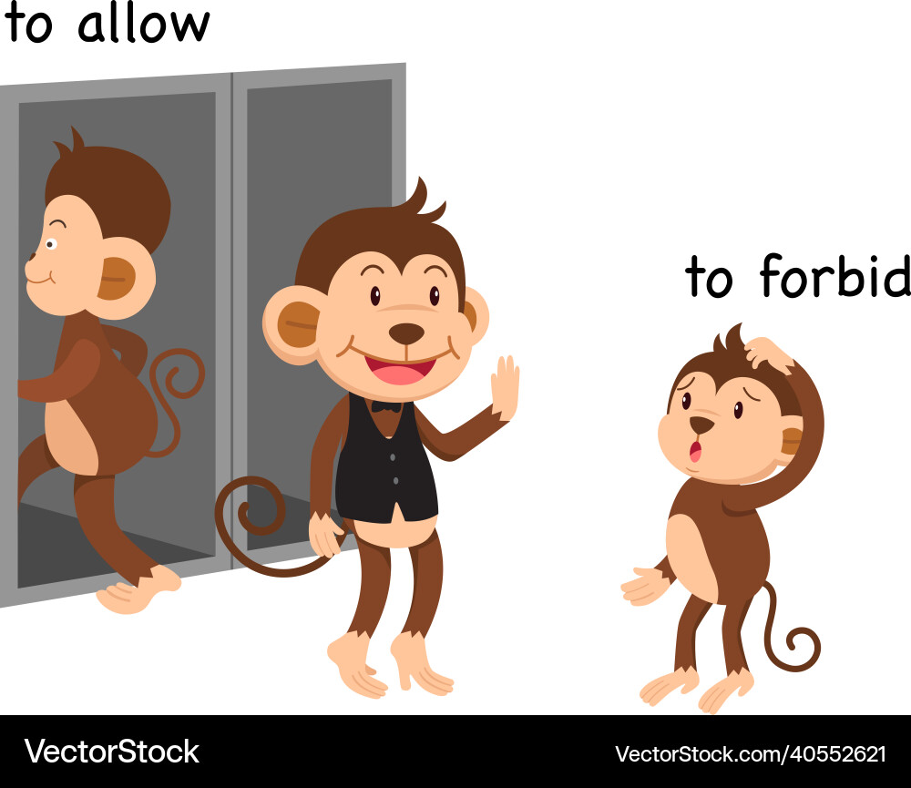 Opposite to allow and to forbid Royalty Free Vector Image