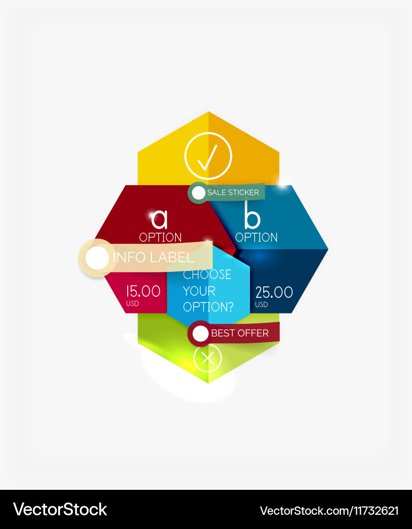 Paper infographic banners and stickers Royalty Free Vector