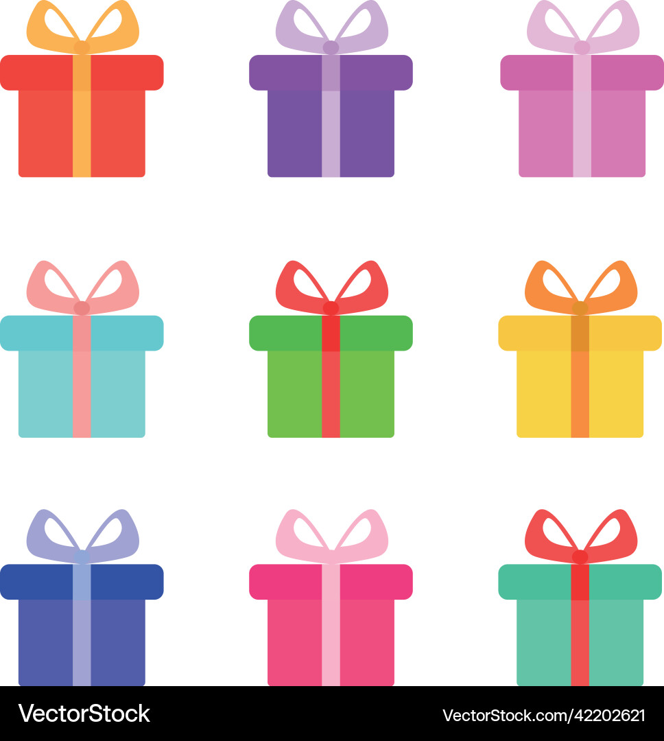 Set of gifts Royalty Free Vector Image - VectorStock