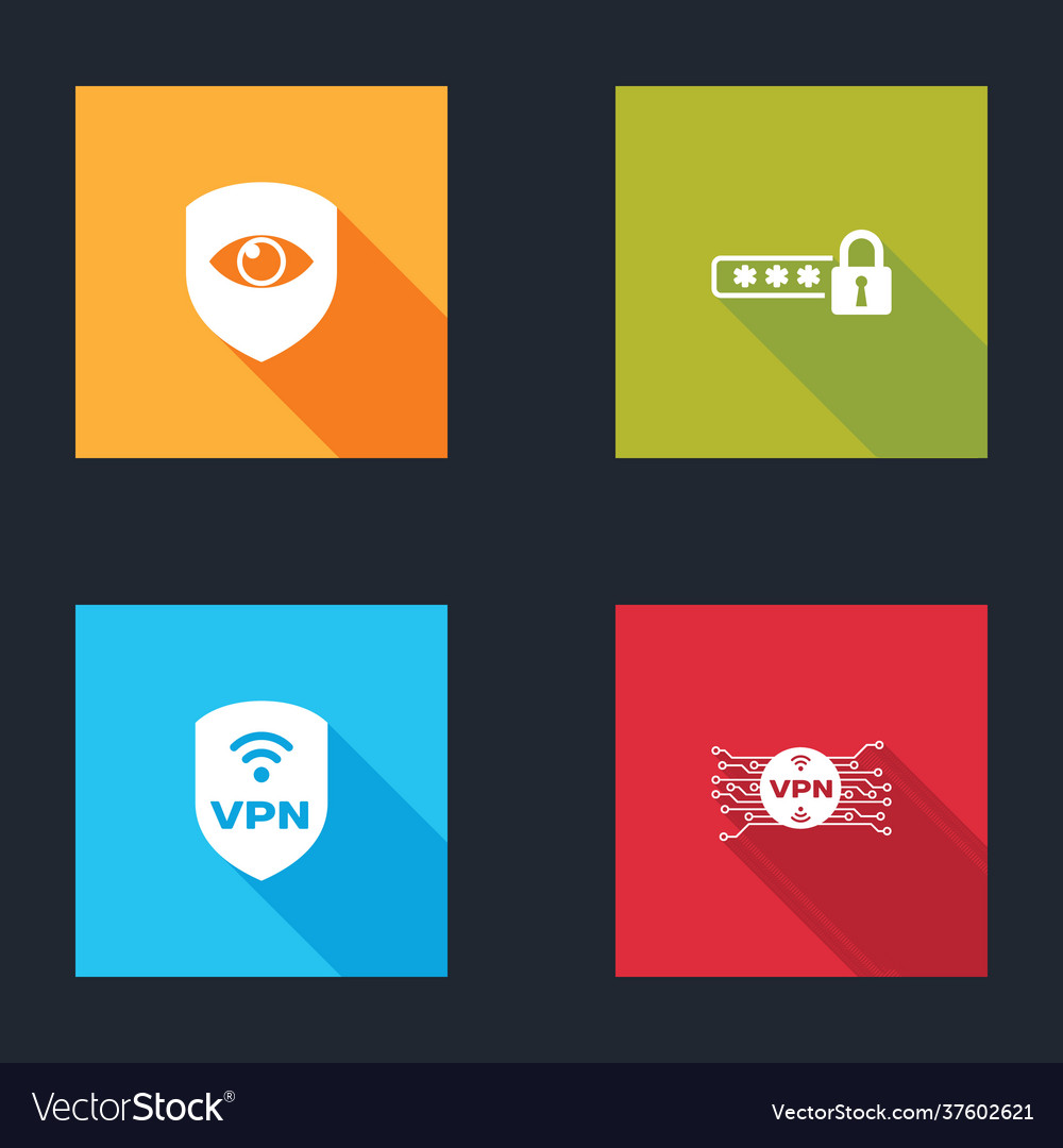 Set Shield And Eye Password Protection With Vpn Vector Image