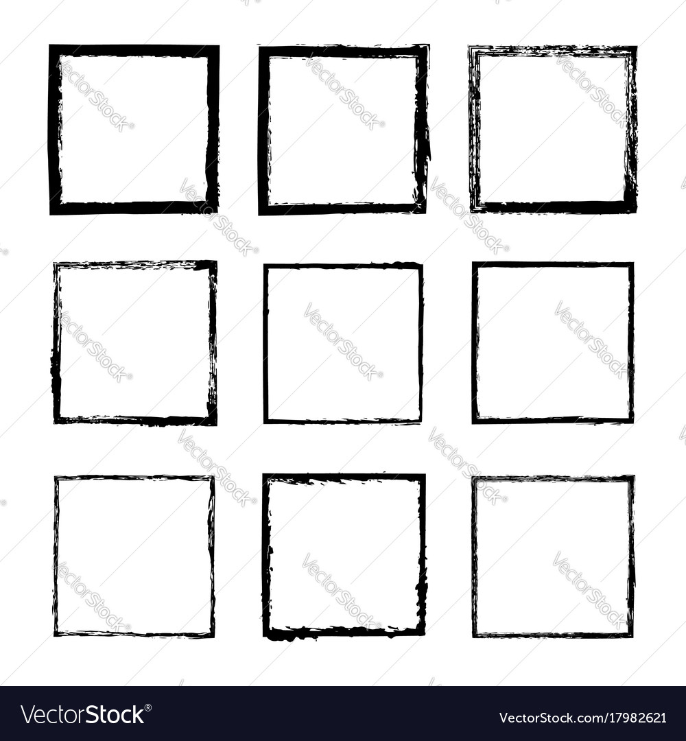 Set square frames drawn 4 Royalty Free Vector Image