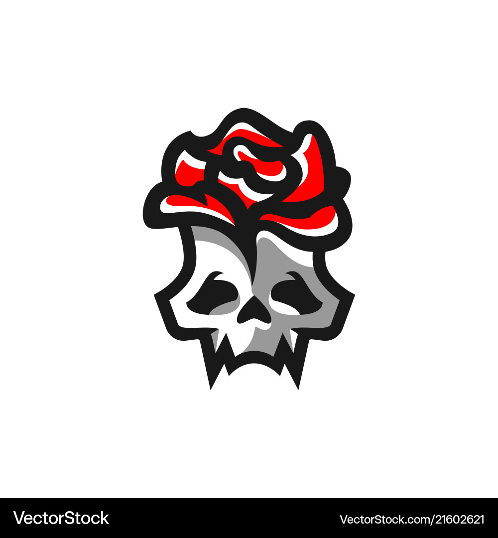 Skull of a rose logo Royalty Free Vector Image