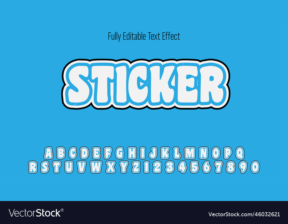 Sticker - editable font effect editable text Vector Image