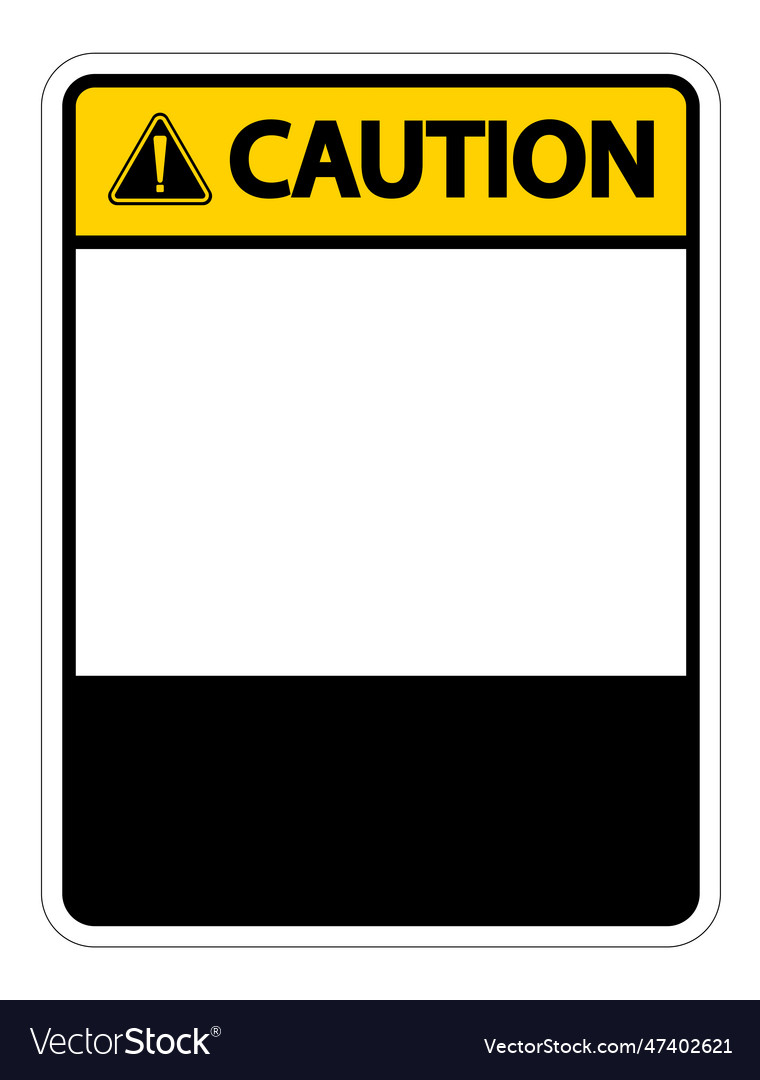 Symbol caution sign label on white background Vector Image
