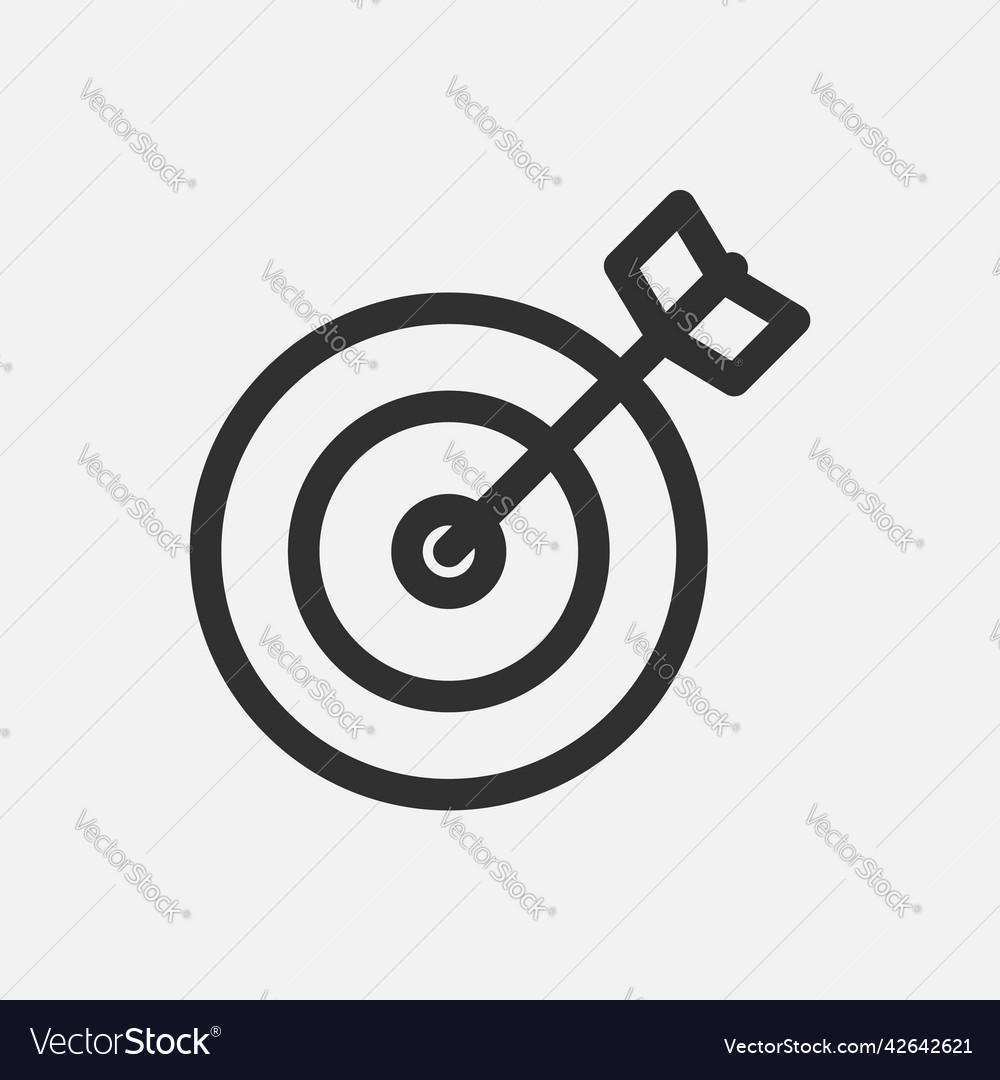 Target icon simple line Royalty Free Vector Image