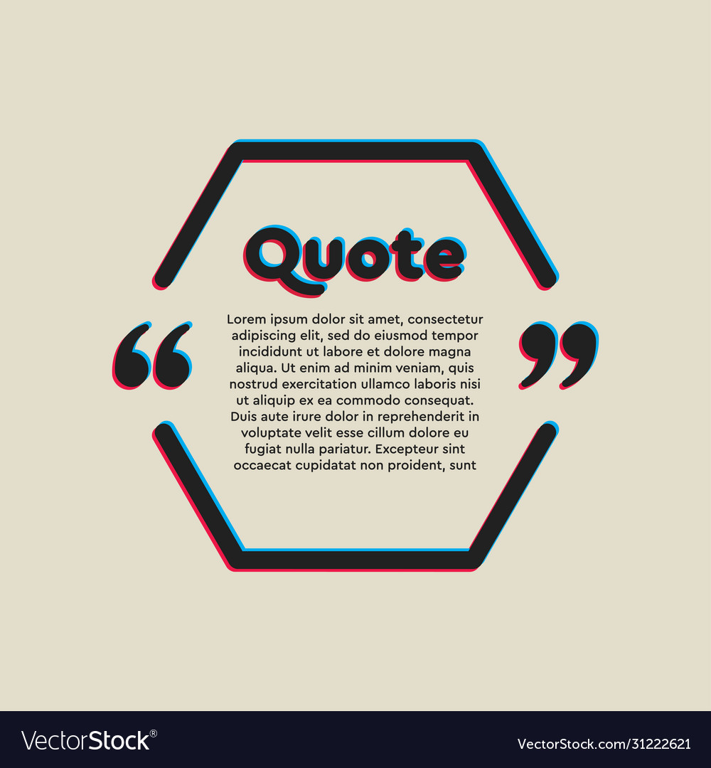 Template a creative quote bracket hex Royalty Free Vector