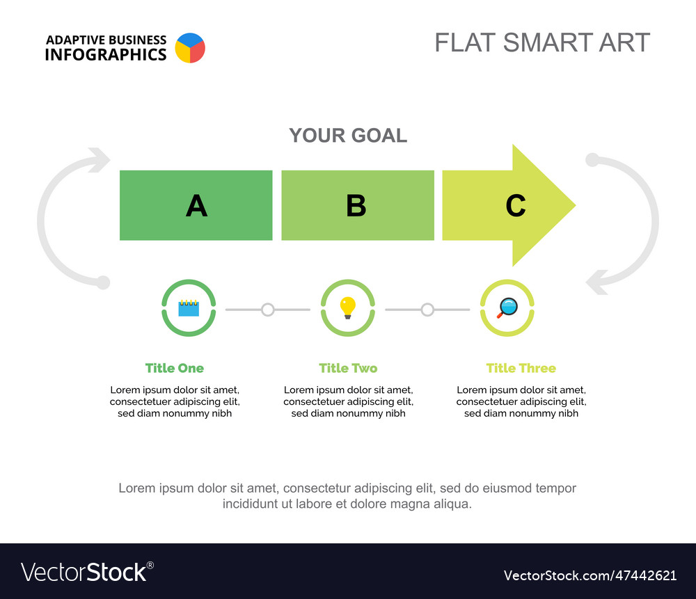 Three steps startup slide template Royalty Free Vector Image Three steps startup slide template Royalty Free Vector Image