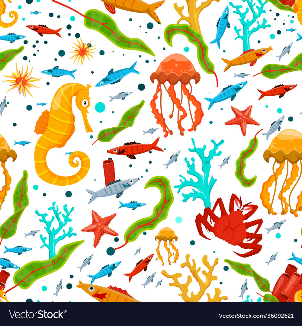 Undersea seamless pattern Royalty Free Vector Image