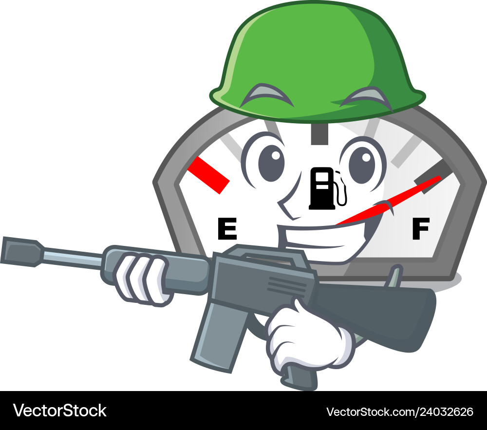 Army gasoline indicator in the character shape Vector Image