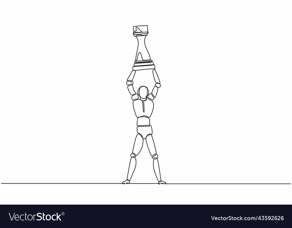 Continuous one line drawing robot standing Vector Image Continuous one line drawing robot standing Vector Image