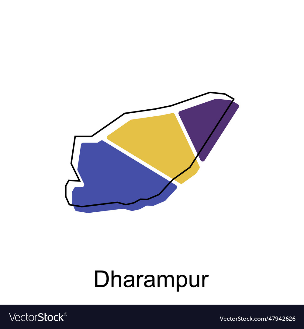 Dharampur city of india map Royalty Free Vector Image