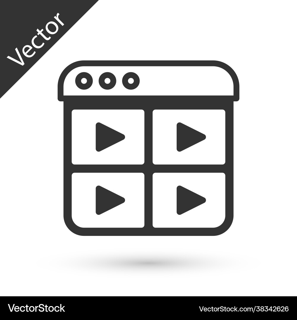 Grey music playlist icon isolated on white Vector Image