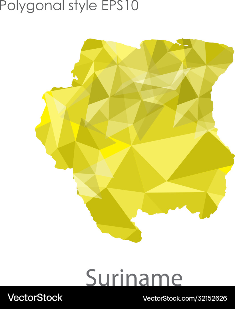 Isolated icon sri suriname map polygonal Vector Image