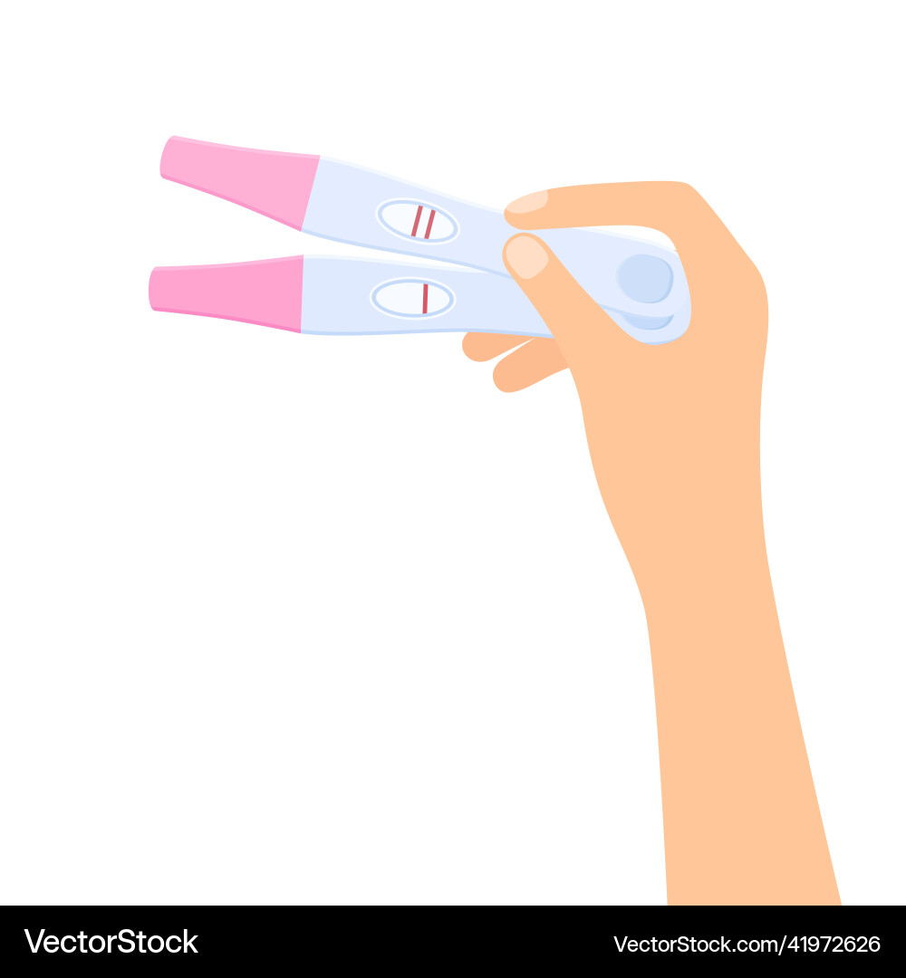Womans hand holding positive and negative Vector Image