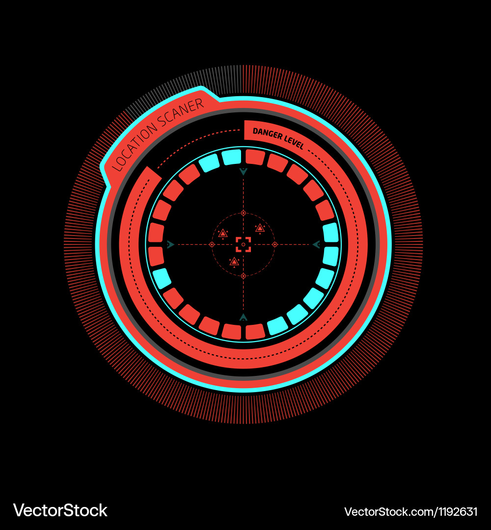 Alarm radar enemy at the location Royalty Free Vector Image