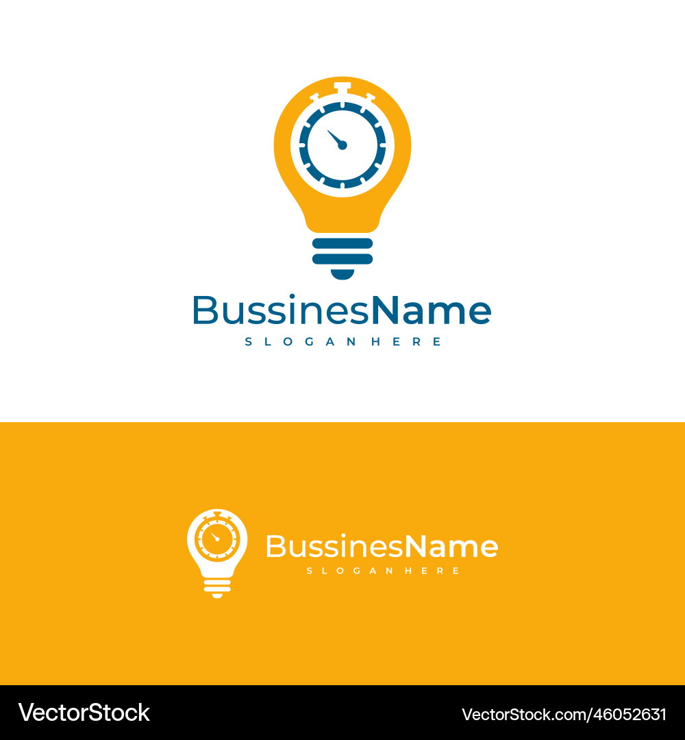 Bulb time logo template creative logo Royalty Free Vector