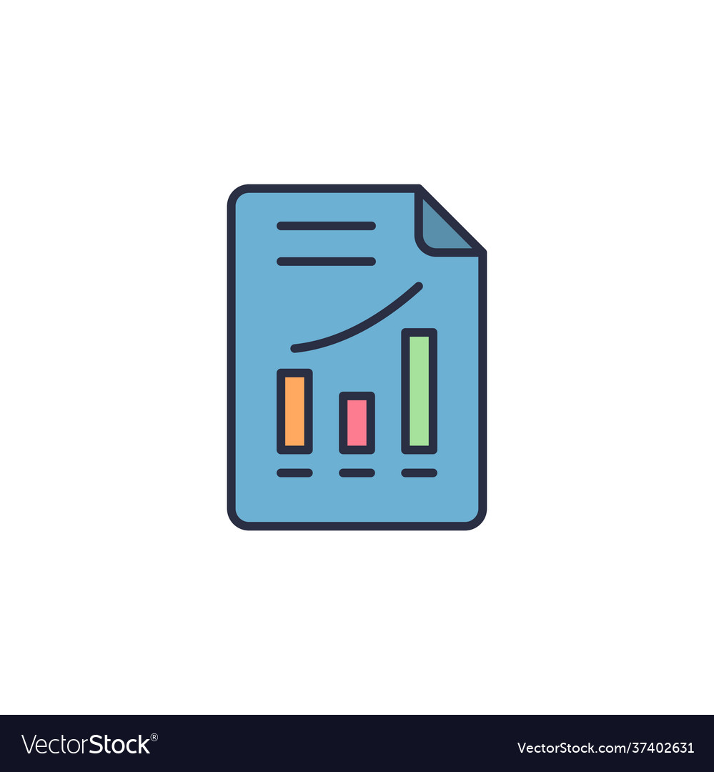 Document with graph chart Royalty Free Vector Image