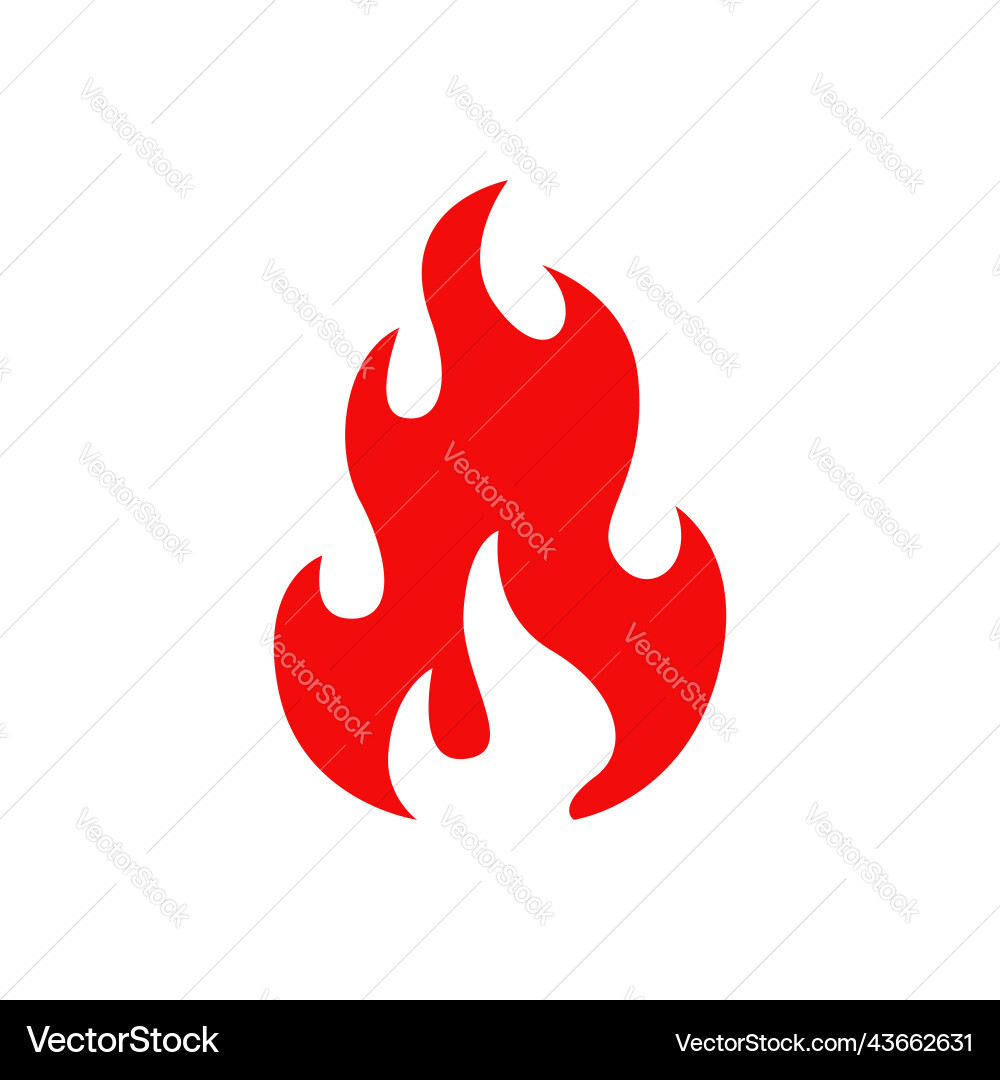 Fire with long waving red tongues icon Royalty Free Vector