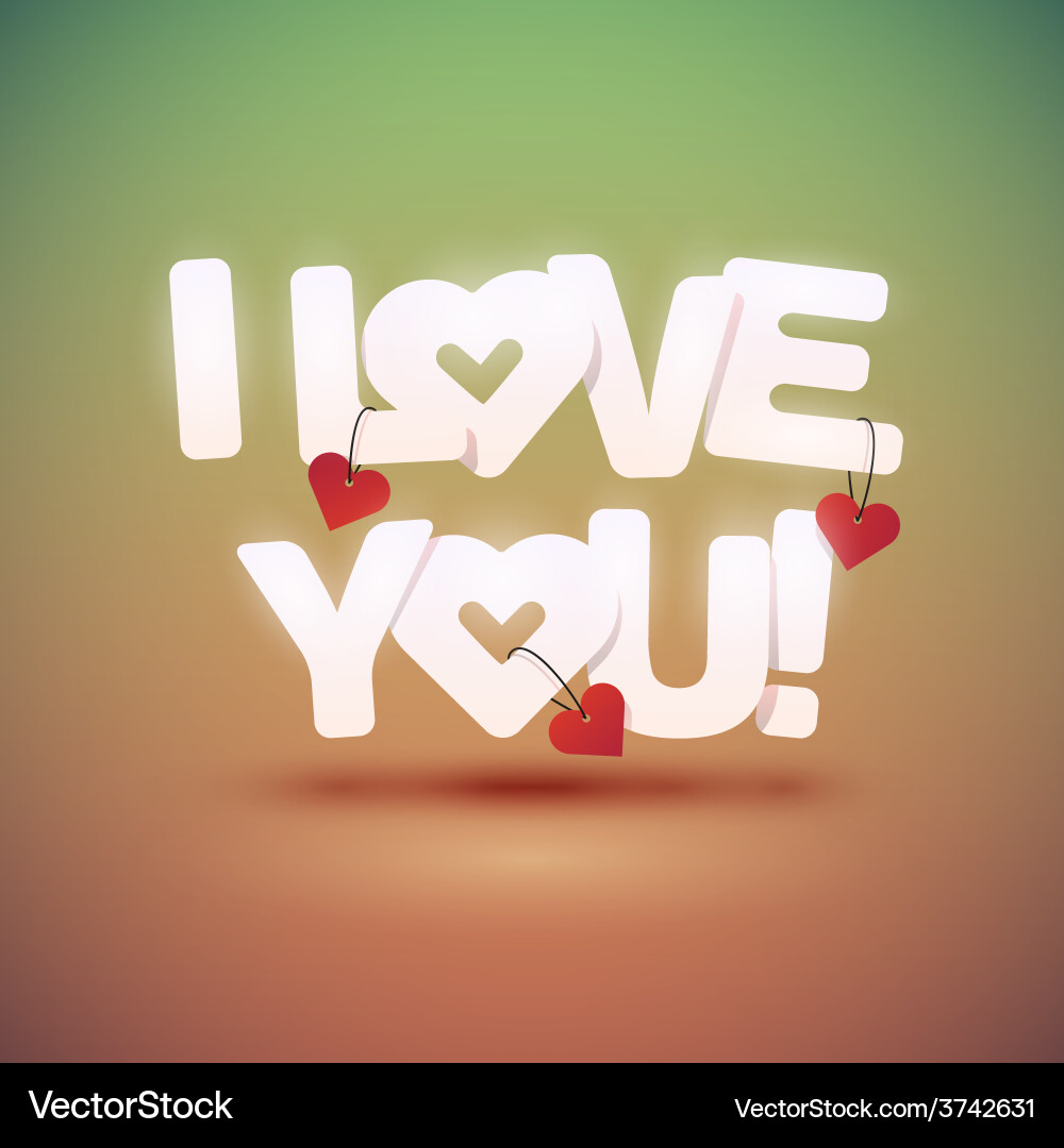 I love you text with hearts Royalty Free Vector Image