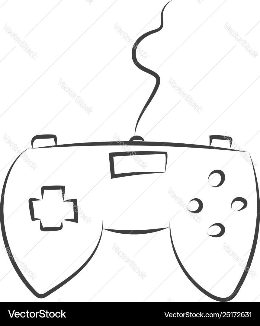 Joystick in sketch or color Royalty Free Vector Image