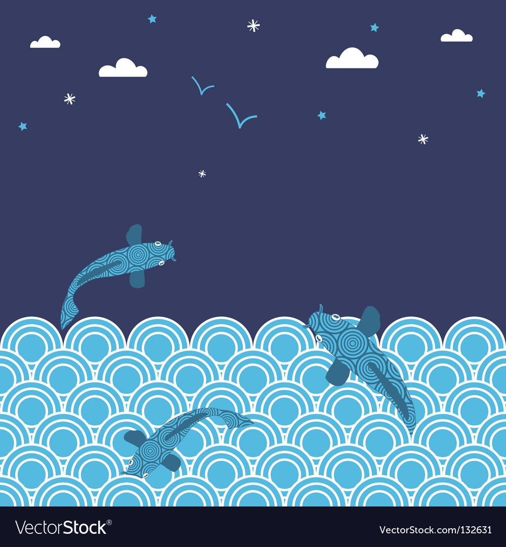 Jumping fish Royalty Free Vector Image - VectorStock Jumping fish Royalty Free Vector Image - VectorStock