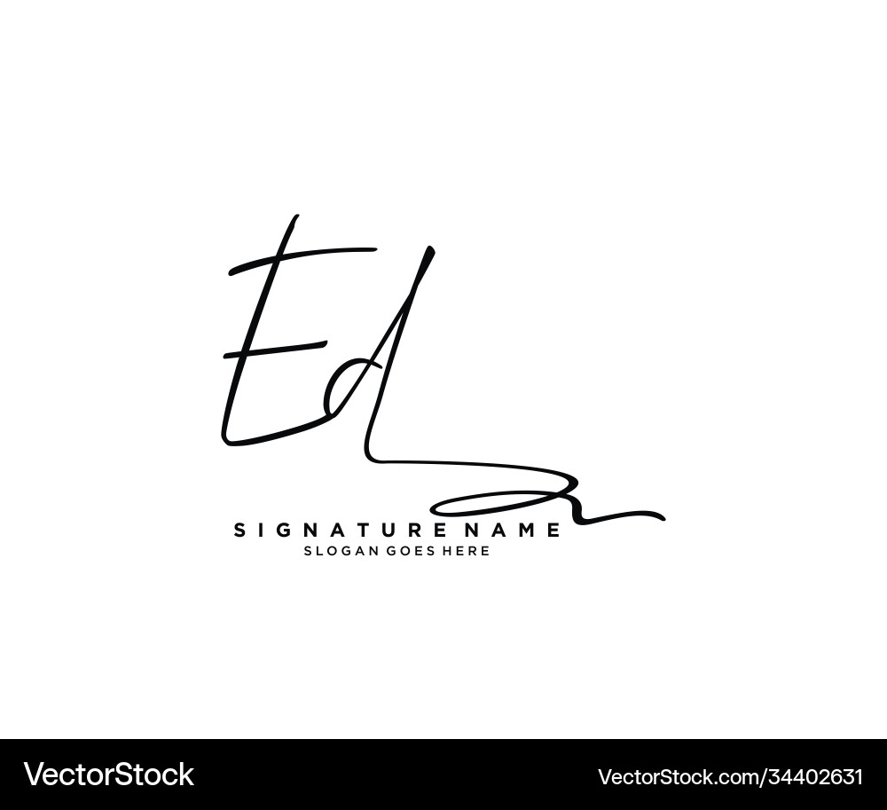 Letter ed signature logo template Royalty Free Vector Image
