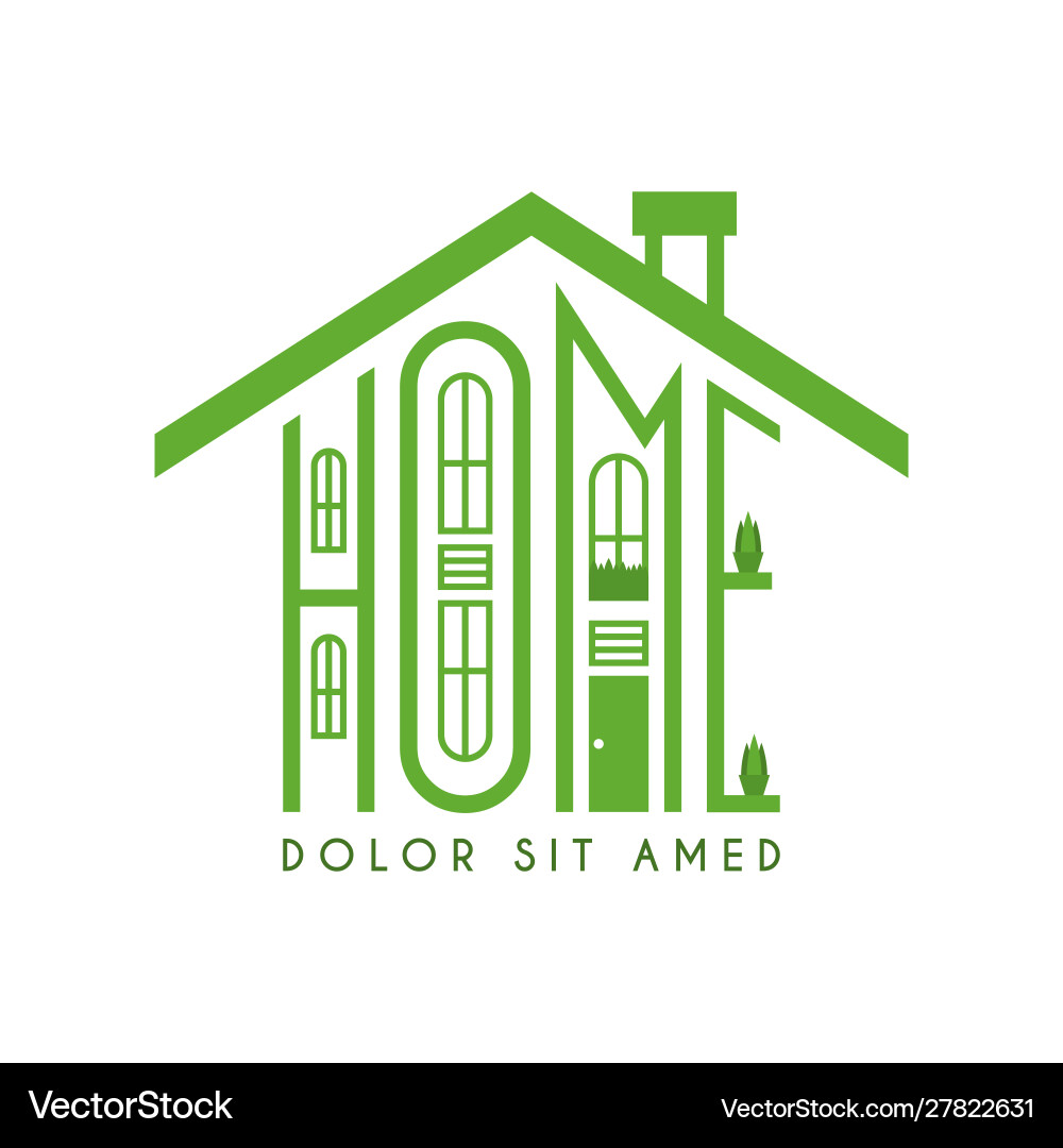 Logo home stay comfortable cozy and Royalty Free Vector