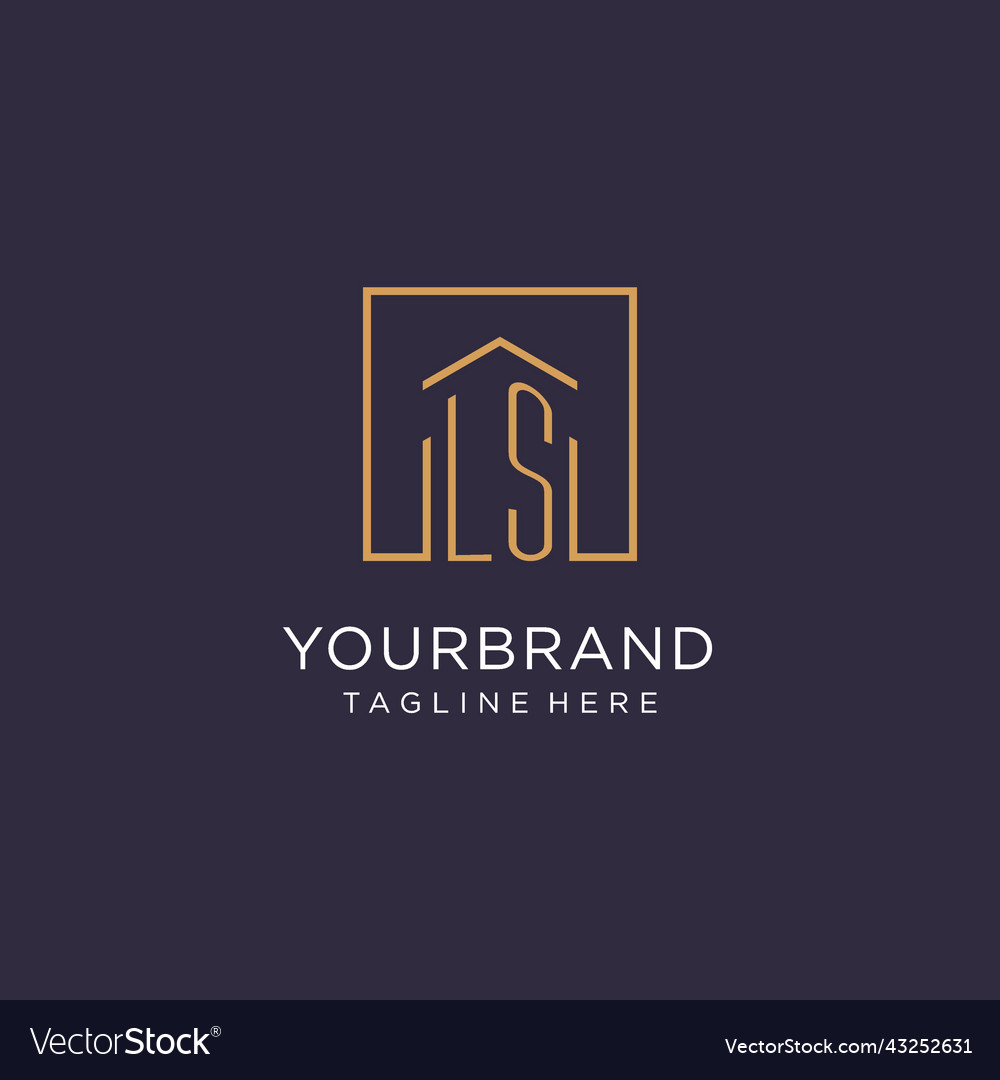 Ls initial square logo design modern and luxury Vector Image