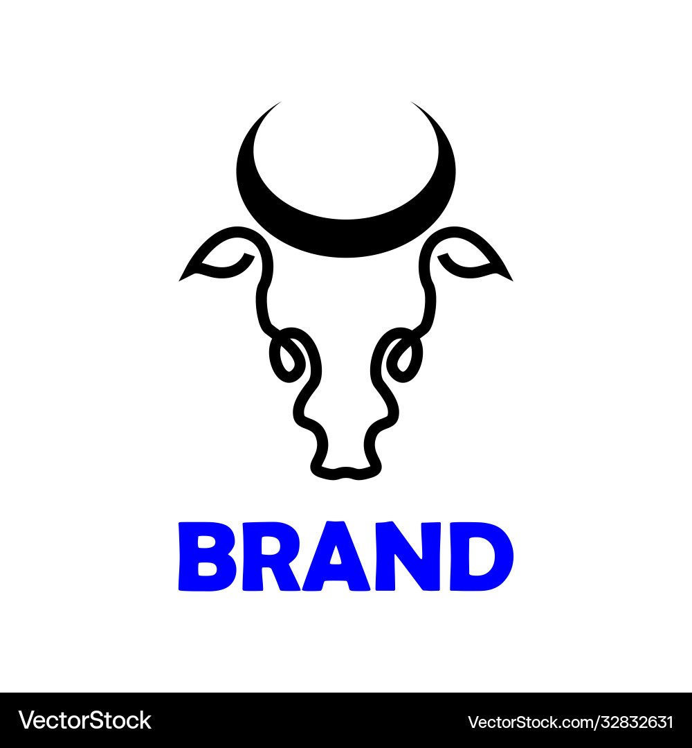 Modern bull head shape logos for business Vector Image