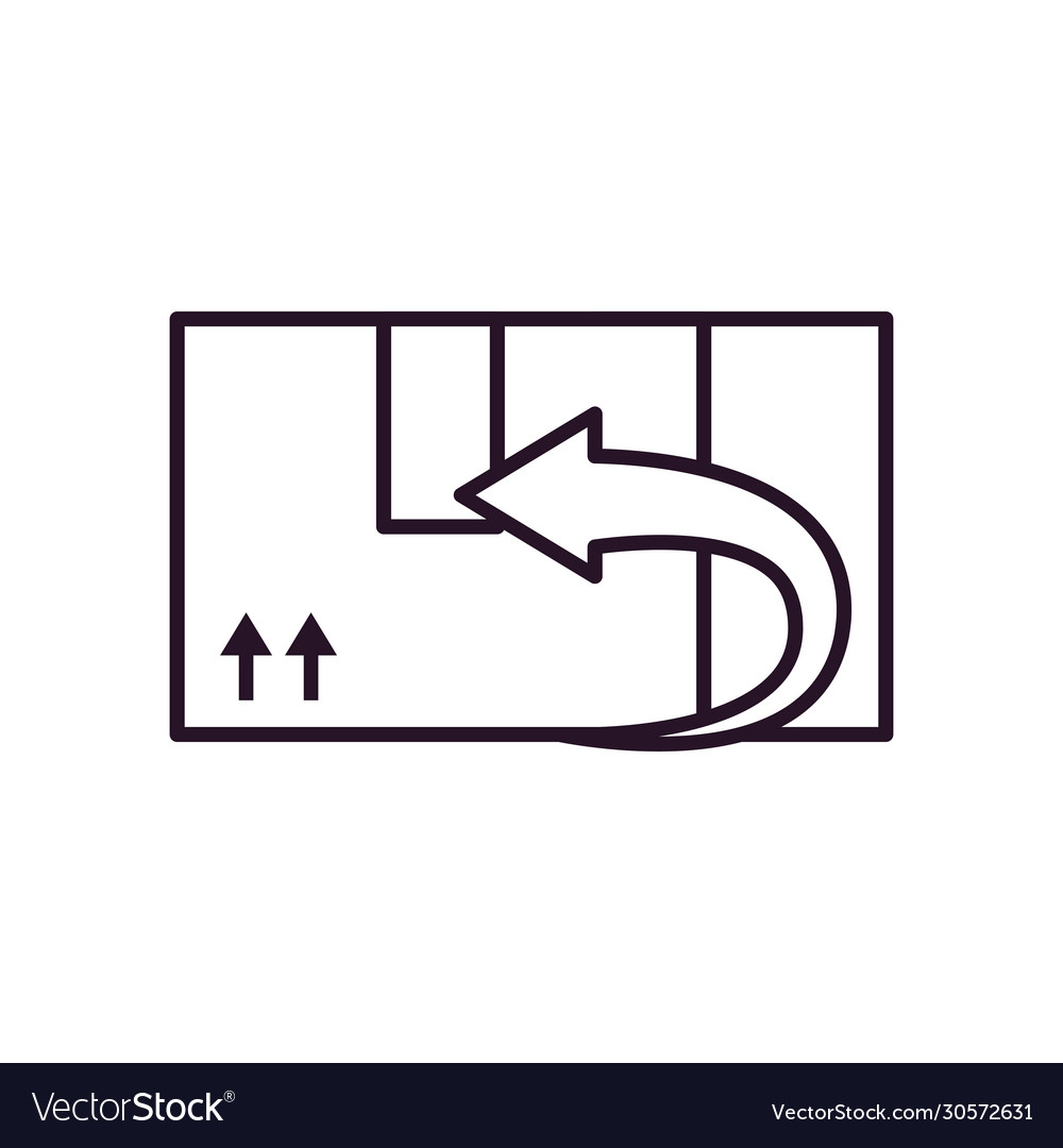 Package box with arrow icon line style Royalty Free Vector