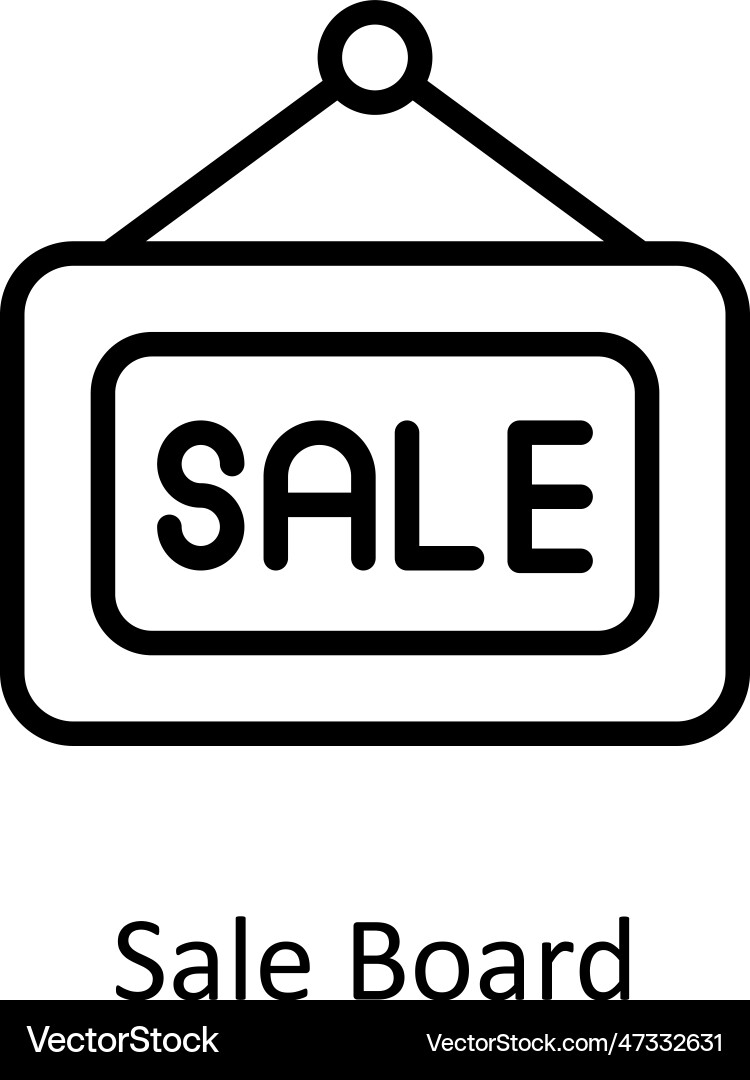 Sale board outline icon design Royalty Free Vector Image