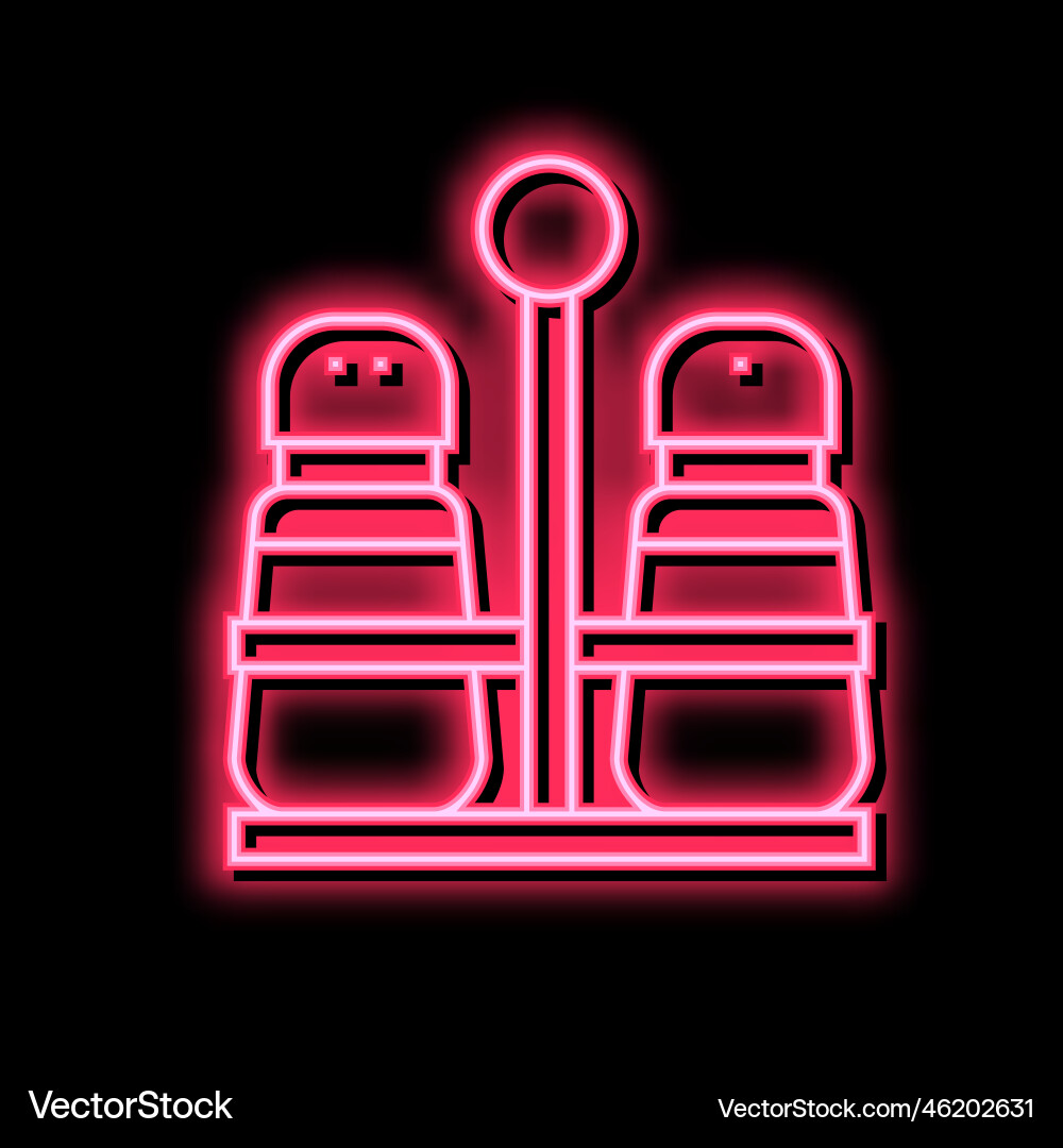 Salt and pepper container set neon glow icon Vector Image