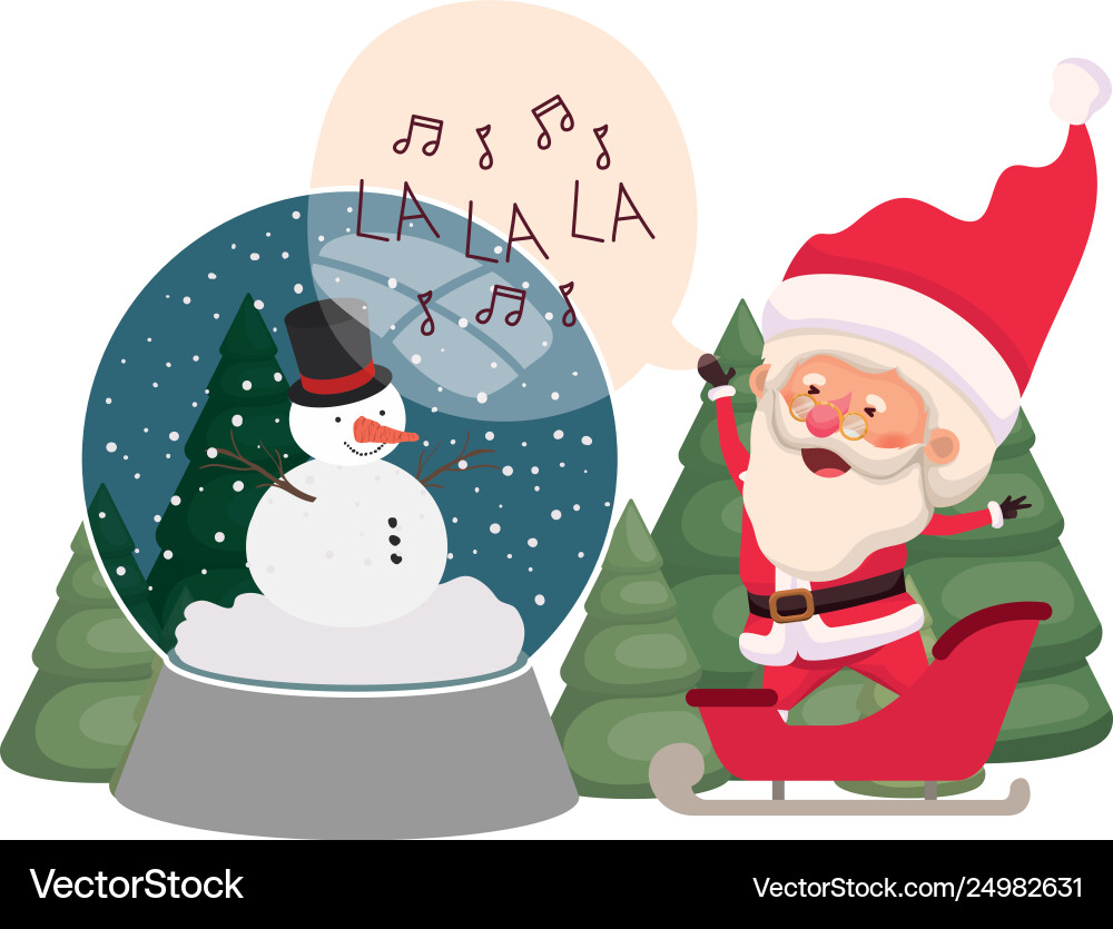 Santa claus with christmas tree Royalty Free Vector Image