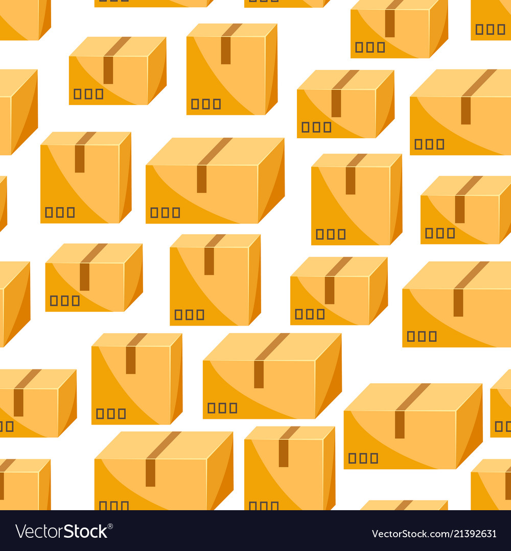 Seamless pattern of packing boxes Royalty Free Vector Image