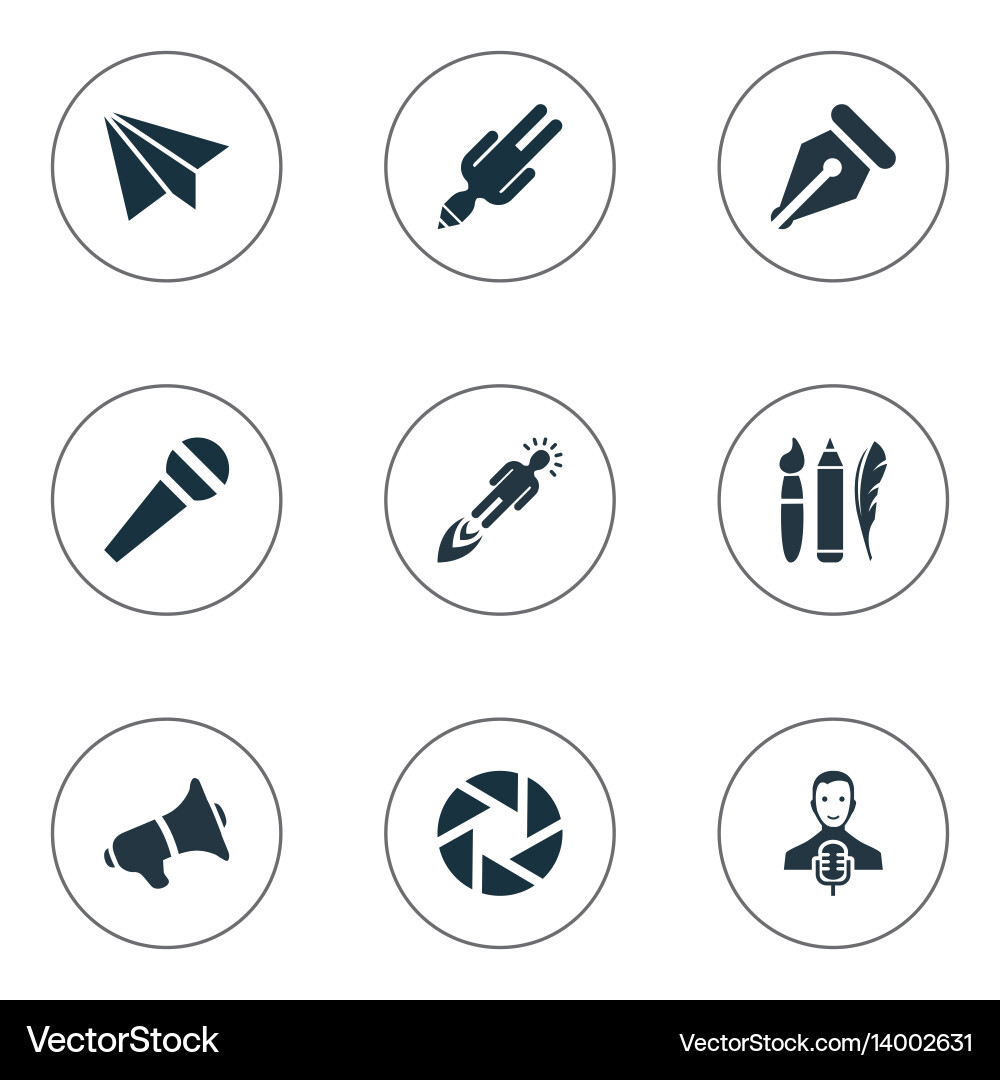 Set of simple visual art icons Royalty Free Vector Image