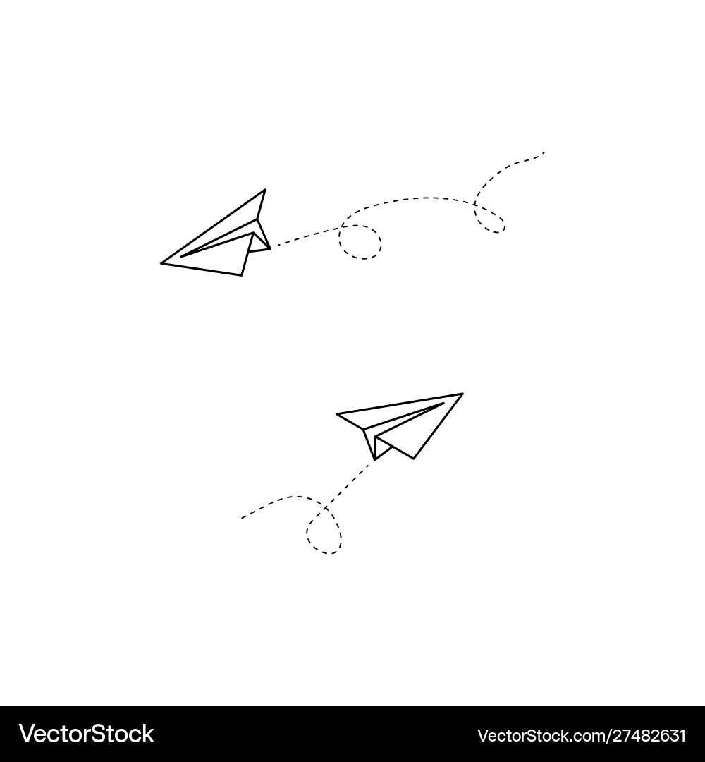 Two plane icons airplane icon sketch Royalty Free Vector