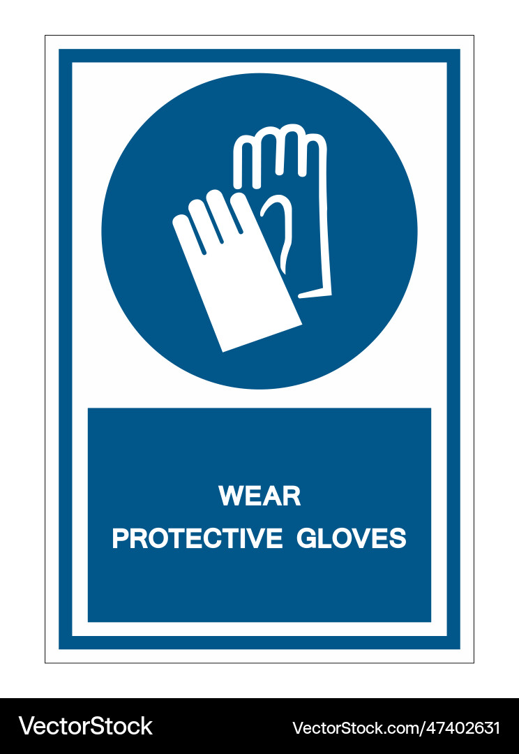 Wear protective gloves symbol sign isolate Vector Image
