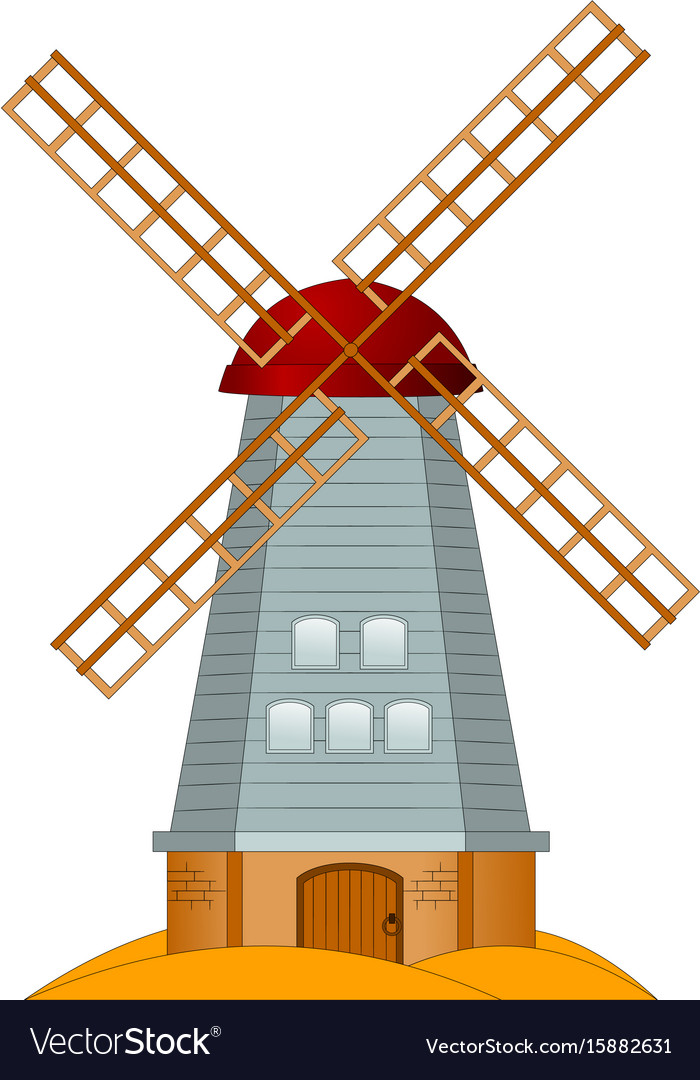 Windmill Royalty Free Vector Image - VectorStock