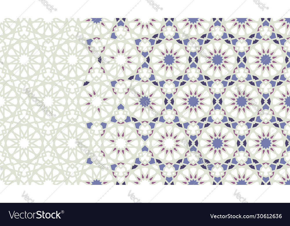 Arabesque mosaic border patternbackground Vector Image