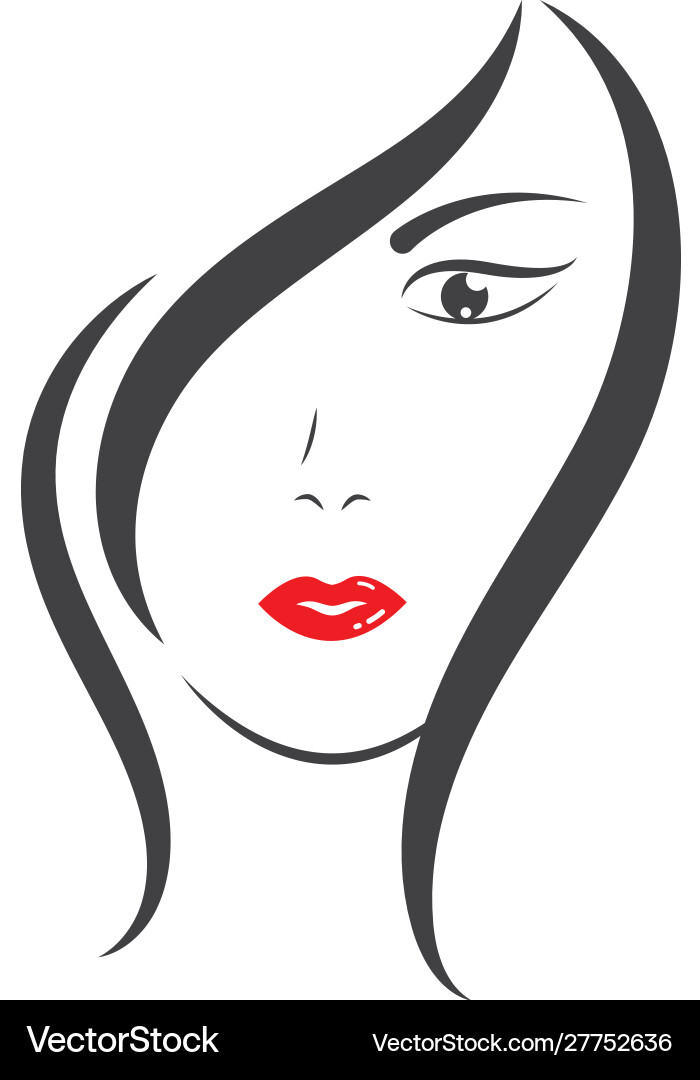 Beauty face woman template Royalty Free Vector Image