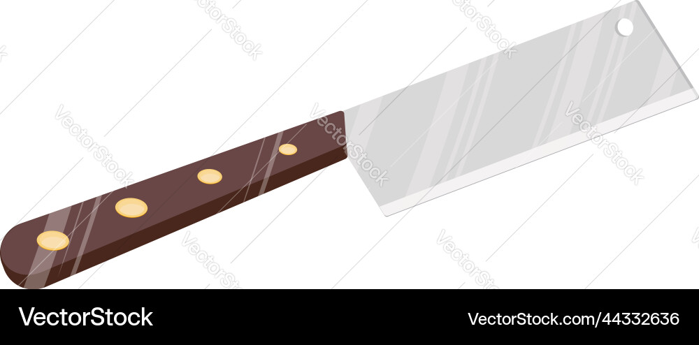 Cleaver with wooden handle on a white background Vector Image