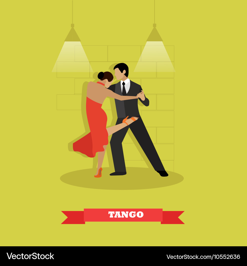 Couple dance tango concept poster Man and Vector Image
