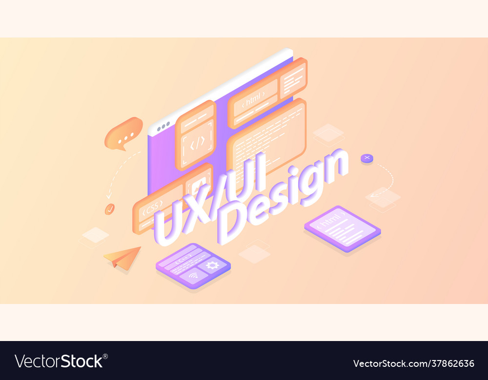 Creates a custom design for a application ui ux Vector Image