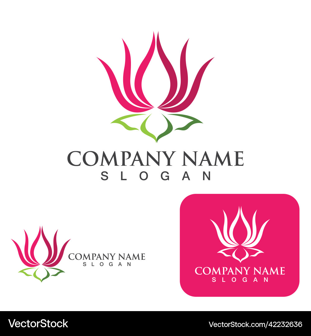 Flower lotus logo and symbol Royalty Free Vector Image